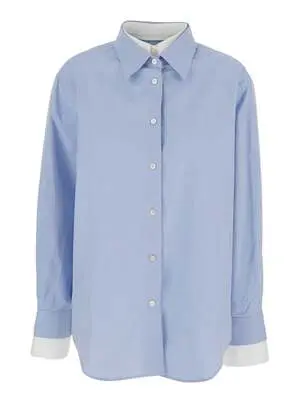ACNE STUDIOS ACNE STUDIOS "Sitara Melange Cotton Shirting" Classic Collar Shirt