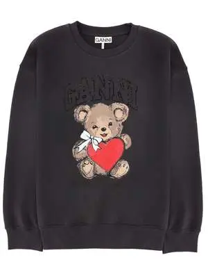 GANNI Teddy Bear And Heart Graphic Sweatshirt - Multicolor