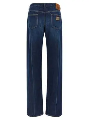 Dolce & Gabbana Stretch Pleated Trompe L'oeil Jeans