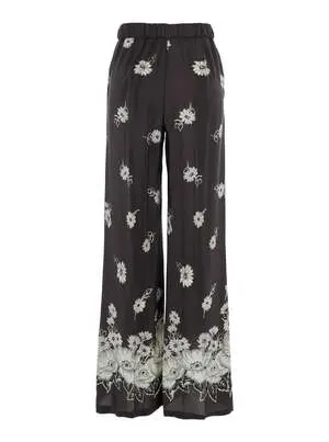 P.a.r.o.s.h Wide Leg Floral Print Pants - Multicolor