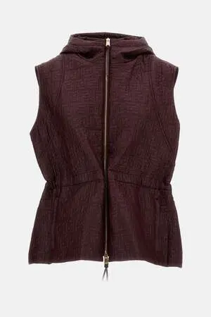 Fendi Quilted Nylon Vest With Ff Motif - Multicolor