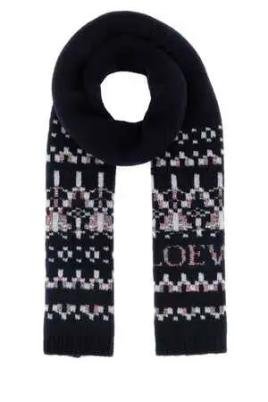 Loewe Midnight Blue Wool Blend Scarf - Multicolor