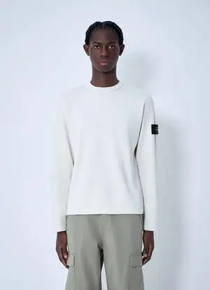 Stone Island STONE ISLAND Textured Knit Crewneck Sweatshirt With Logo Patch Multicolor