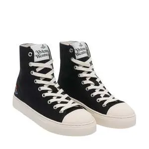 VIVIENNE WESTWOOD High-top Sneakers With Embroidered Logo - Black