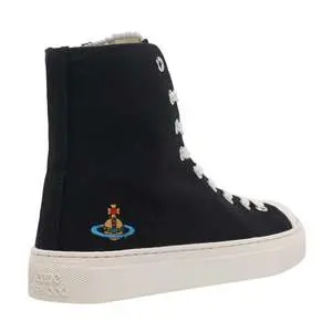 VIVIENNE WESTWOOD High-top Sneakers With Embroidered Logo - Black