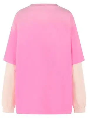 GANNI Cotton T-shirt With Logo Appliqu