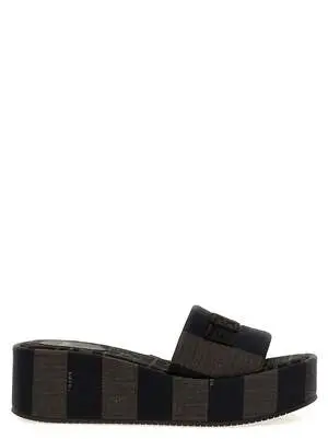 Fendi Fendi Sunshine Platform Sandals Brown