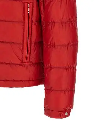 Moncler Selves Down Jacket With High Neck And Quilted Boudin Detailing - Red