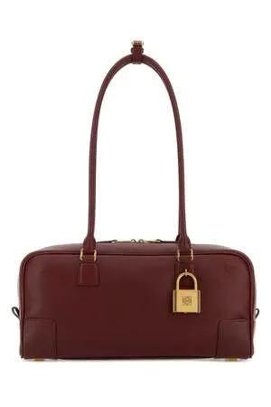 Loewe LOEWE Burgundy Leather Amazona 31 Shoulder Bag Red