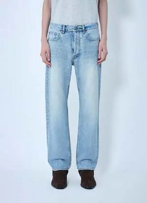 Saint Laurent Loose Straight Mid-rise Jeans - Blue