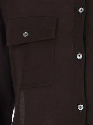 P.a.r.o.s.h Long Sleeve Wool Blend Polo Collar Sweater With Front Button Closure