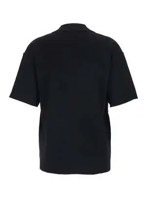 P.a.r.o.s.h Black Viscose Blend Polo With Dropped Shoulders - Multicolor