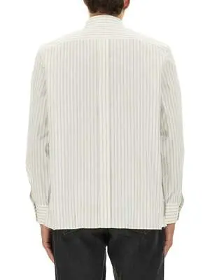 Saint Laurent Cassandre Striped Shirt - White