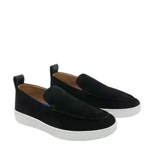 LANVIN Cruiser Suede Slip-on Loafers - Black