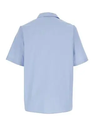Gucci Light Bowling Shirt With Logo Embroidery On The Front And All-over Stripe Motif In For - Multicolor