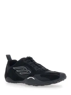 Balenciaga Monday Ultra Low Top Sneakers With Logo Detail And Corduroy Panels - Black