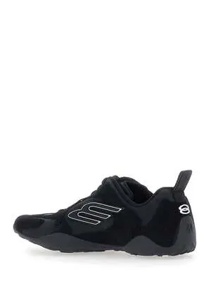 Balenciaga Monday Ultra Low Top Sneakers With Logo Detail And Corduroy Panels - Black
