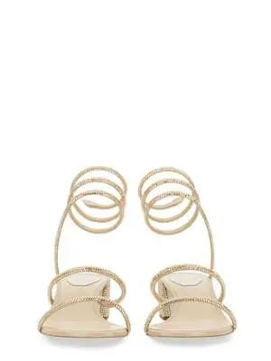 Rene Caovilla Cleo Embellished Leather Sandals - Cream