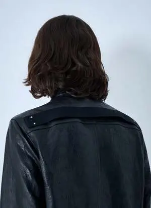 Rick Owens Studded Leather Jacket With Zip Details