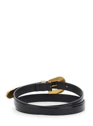Valentino Garavani Black Leather Belt With Embossed Details