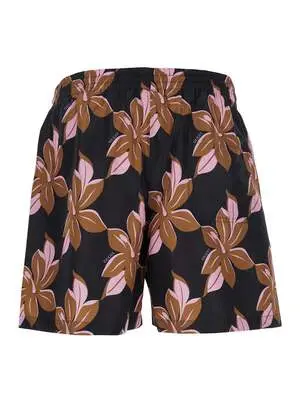 Gucci Tech Fabric Swimsuit With All-over Floral Print And Drawstring Waist - Multicolor