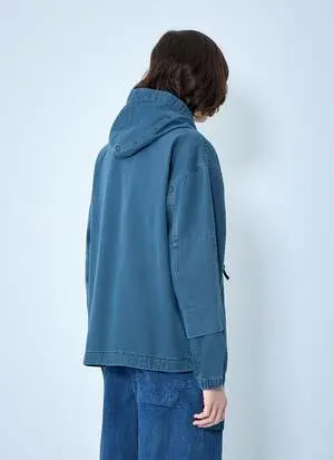 Stone Island Hooded Denim Jacket With Zip Fastening