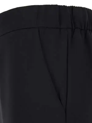 P.a.r.o.s.h Wide Leg Tech Fabric Pants With Elasticated Rear Waist - Black