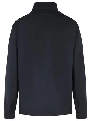Zegna Polyester Jacket With Stand Collar And Patch Pockets