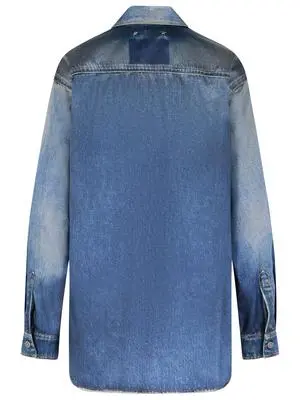 GOLDEN GOOSE Patty Over Fit Cotton Shirt - Blue