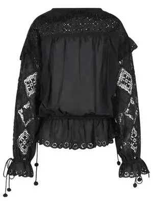 Isabel Marant Étoile Nowana Cotton And Silk Blouse - Black