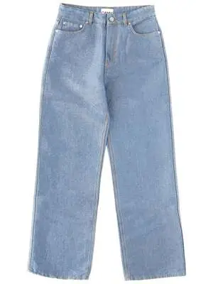 GANNI Cotton Denim Jeans - Blue