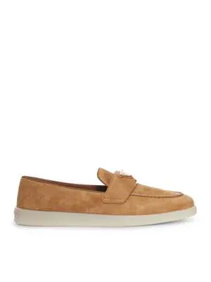Prada Suede Loafers With Buckle Detail