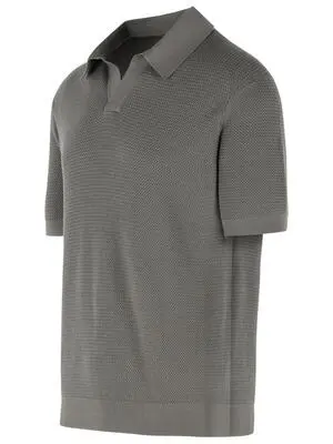 Zegna Taupe Cotton Polo Shirt - Gray