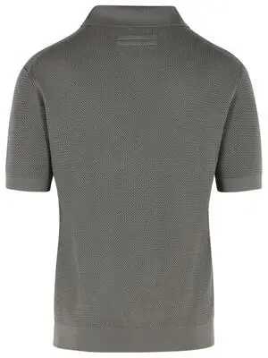 Zegna Taupe Cotton Polo Shirt - Gray