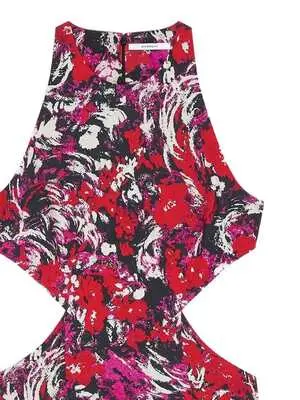 Givenchy Long Floral Print Dress With Cut-out Detail