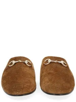 Gucci Sabot With Gold Tone Horsebit Detail