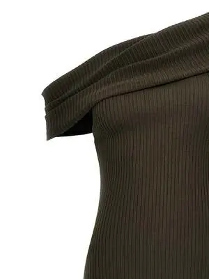 COURREGES Ribbed Viscose Blend One-shoulder Dress