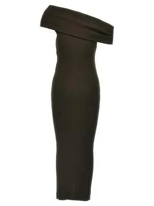 COURREGES Ribbed Viscose Blend One-shoulder Dress