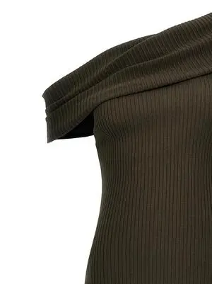 COURREGES Ribbed Viscose Blend One-shoulder Dress