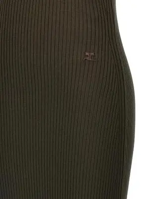 COURREGES Ribbed Viscose Blend One-shoulder Dress