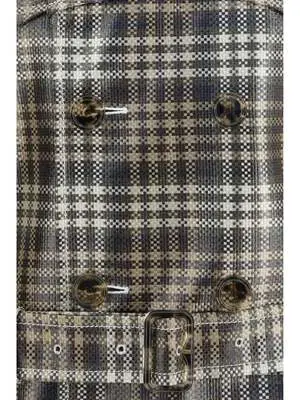 Burberry Double-breasted Foxfield Madras Trench Coat - Brown