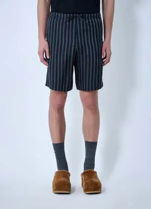 Dries Van Noten DRIES VAN NOTEN Piperi Striped Drawstring Shorts Blue