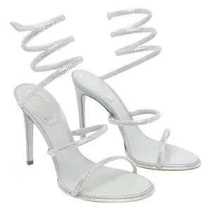 Rene Caovilla Embellished Stiletto Sandals - Silver