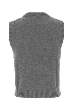 GANNI Grey Wool Blend Vest - Gray