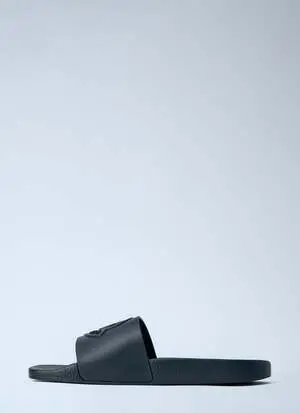 Moncler Basile Embossed Slide Sandals - Black