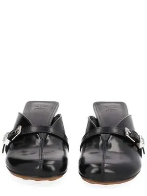 GANNI Buckled Heeled Mules - Black