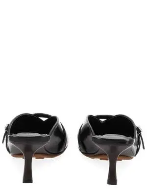 GANNI Buckled Heeled Mules - Black