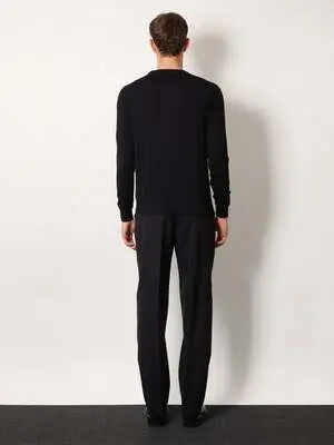 Fendi Virgin Wool Sweater With Ff Motif Pocket - Multicolor