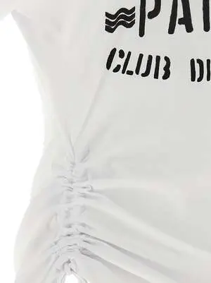 Balmain Club" 3/4 Sleeve T-shirt With Drawstring Detail - Multicolor