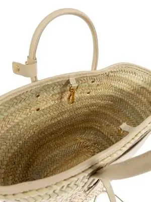 Jacquemus Soli Woven Raffia Tote Bag With Leather Trim - Multicolor